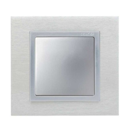 Tecla aluminio individual Simon 82 55x55 mm sin grabado
